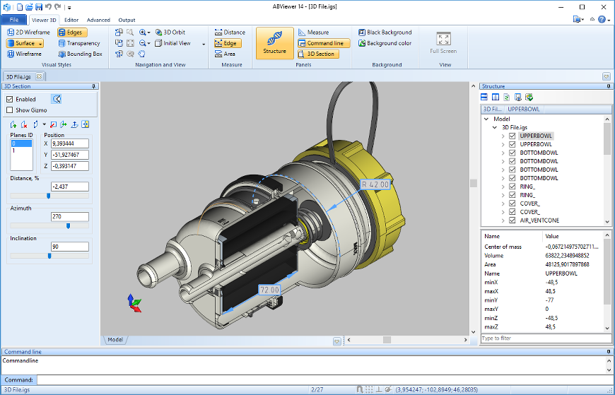 3D Viewer ABViewer View Print And Convert STEP STP STL IGES 3DS 